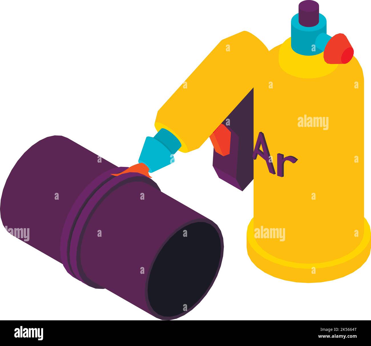 Welding work icon isometric vector. Manual welding torch, argon gas ... Welding work icon isometric vector. Manual welding torch, argon gas ...