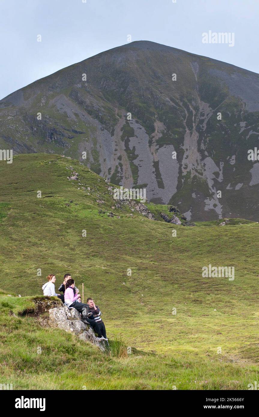 Croagh Patrick on Reek Sunday, when Roman Catholic pilgrims climb to ...