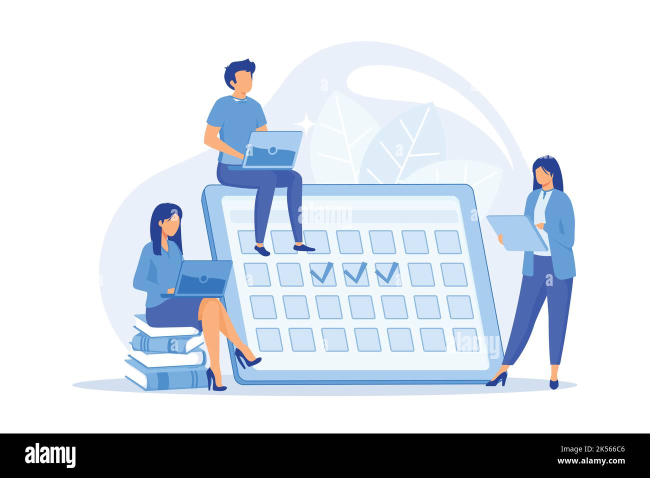 Colleagues working together. Workflow organization, effective task planning, deadline calendar ...