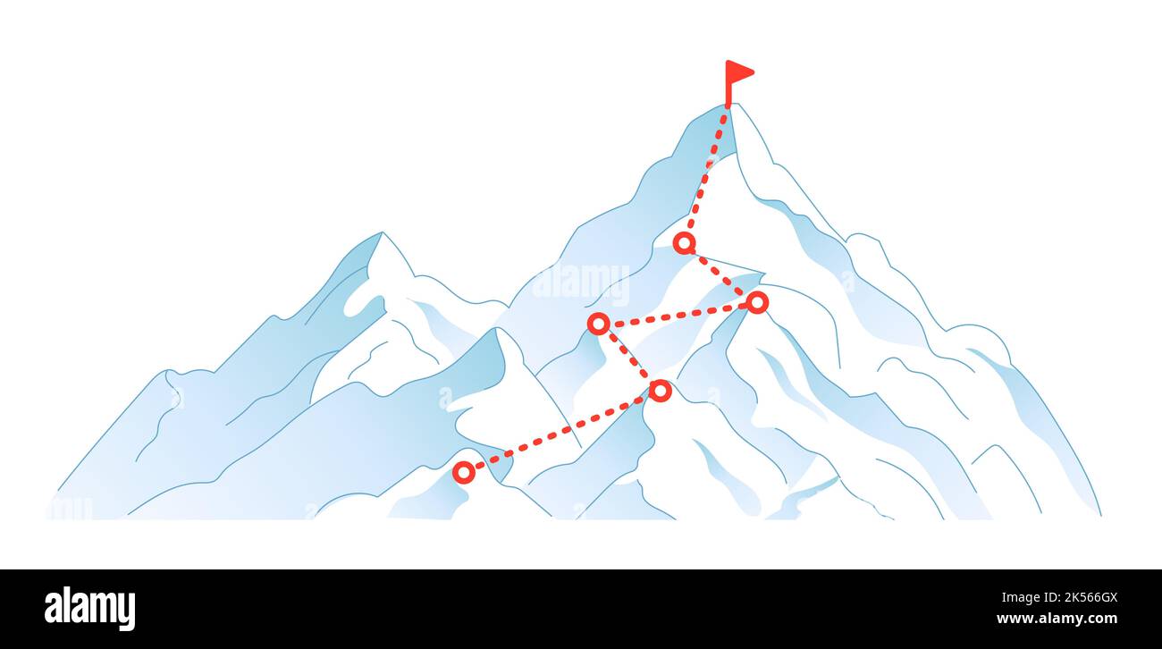 Route plan to the summit Stock Vector Image & Art - Alamy