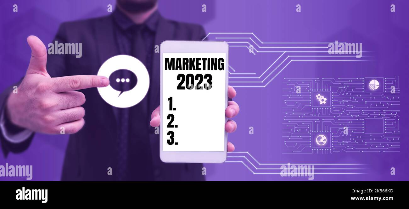 Conceptual caption Marketing 2023, Business concept Commercial trends ... Conceptual caption Marketing 2023, Business concept Commercial trends ...