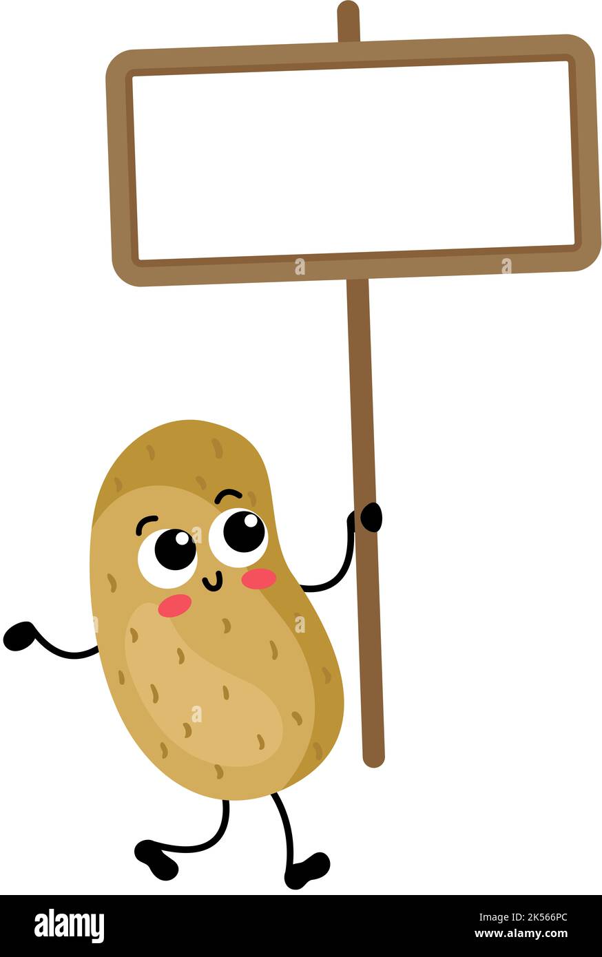 Funny potato holding a blank signboard Stock Photo - Alamy
