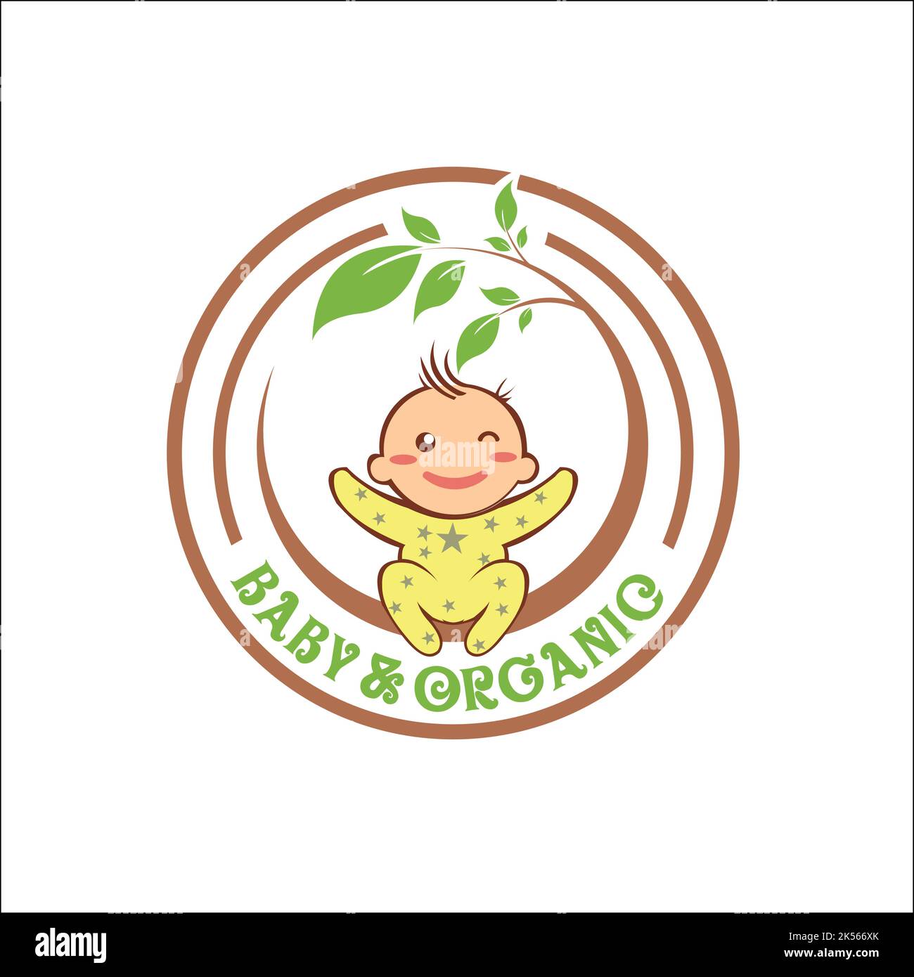 baby & organic exclusive logo design inspiration Stock Vector Image ...