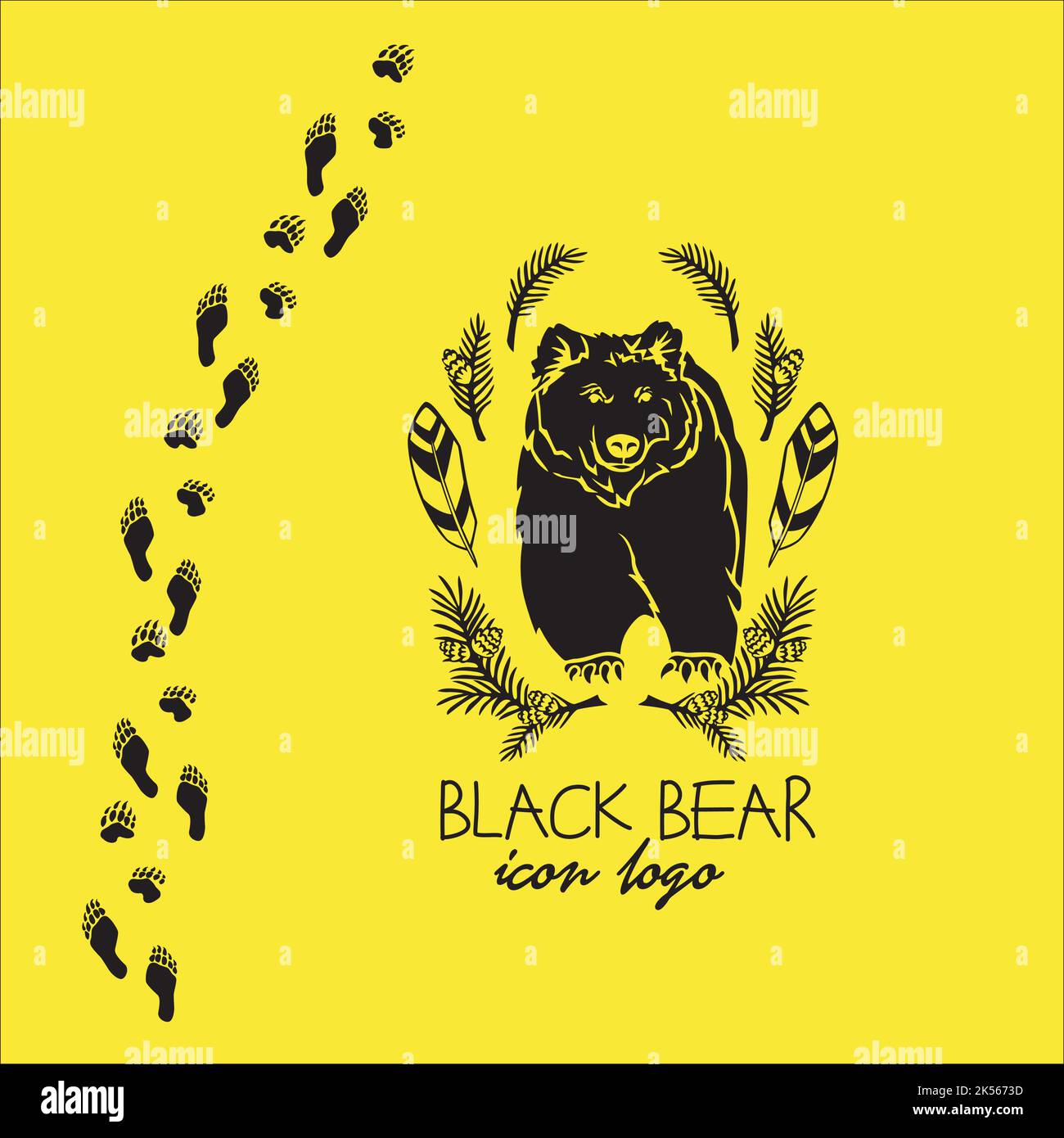 black bear icon logo exclusive design inspiration Stock Vector Image ...