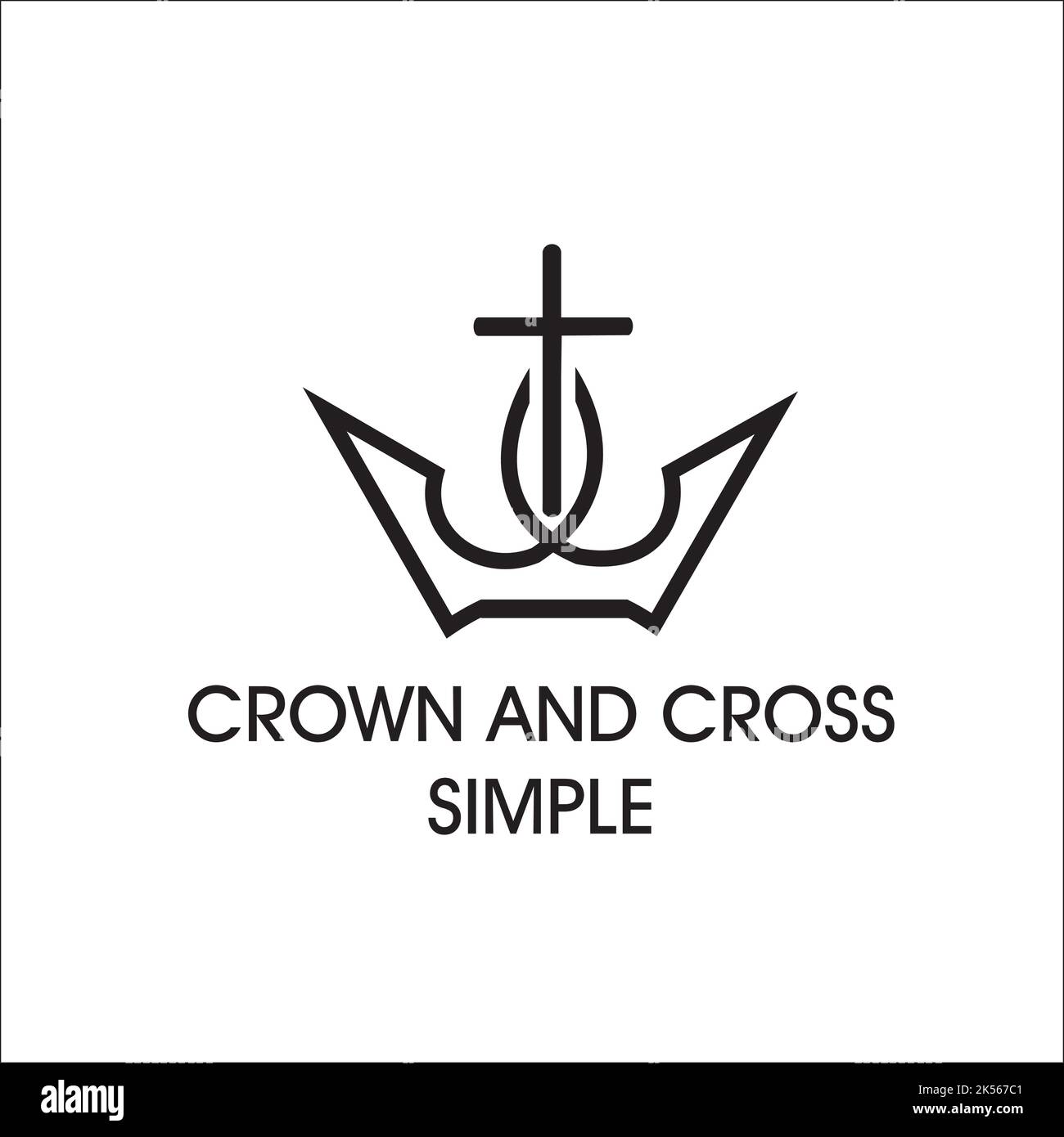 crown and cross exclusive logo design inspiration Stock Vector Image ...