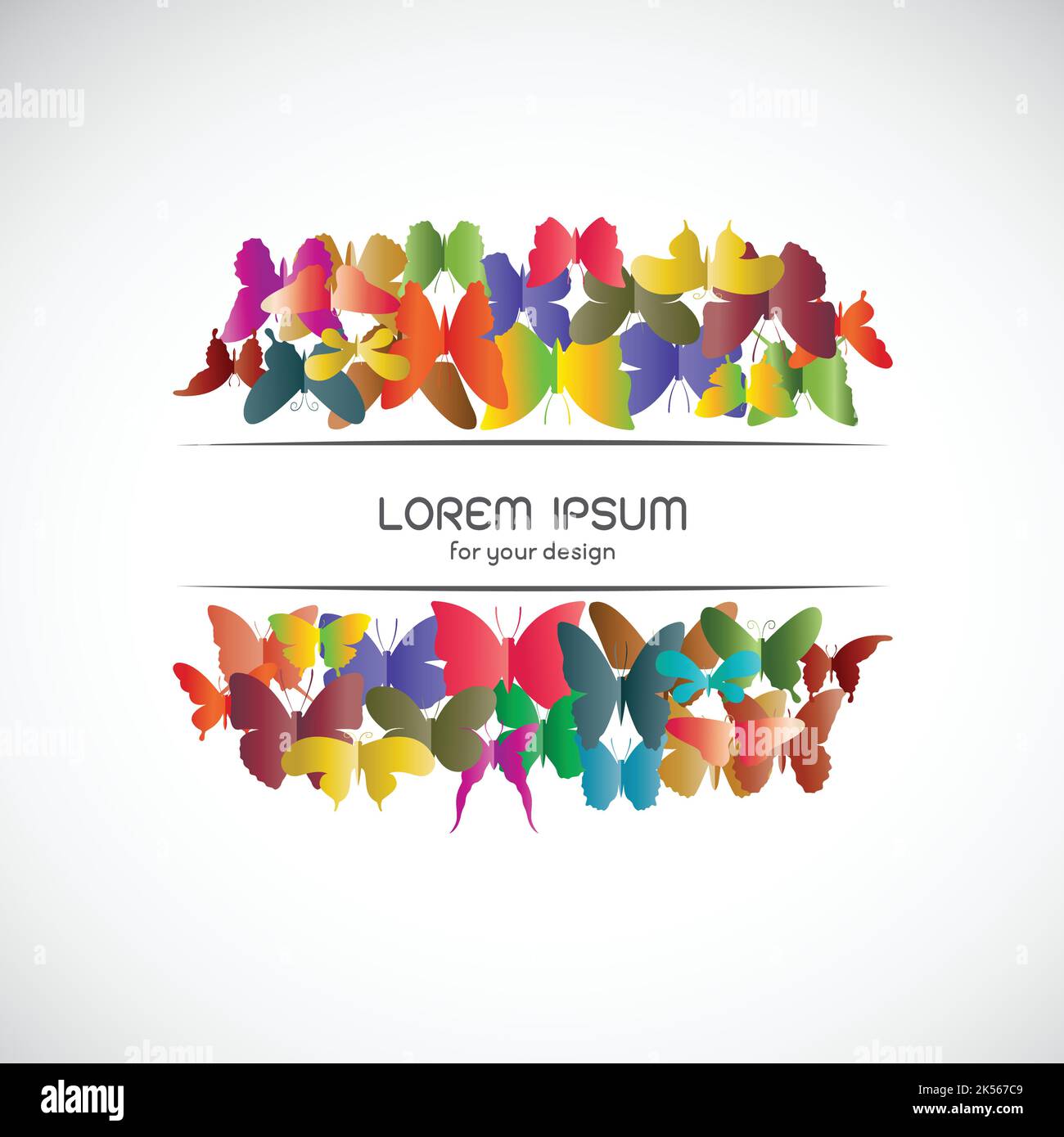 Vector of colorful butterflies banners design isolated on white ...