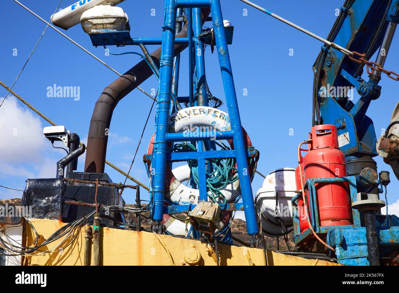 Hydraulic lifting gear, a view of the trawler "Silver Fern" (OB84 ...