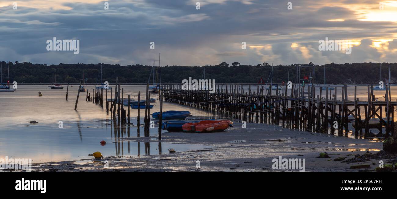 Poole Bay Harbour at Sunset 6th October 2022 Stock Photo - Alamy