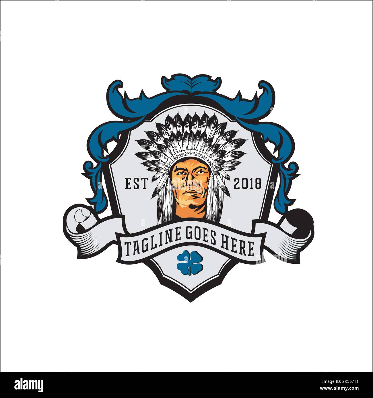 indian apache head exclusive logo design inspiration Stock Vector Image ...