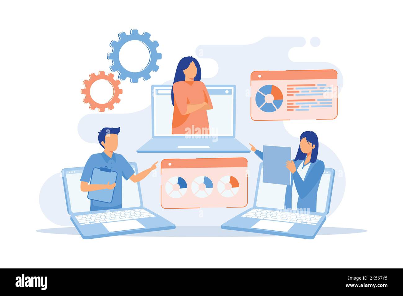 International business partners video conference. Web corporate meeting ...