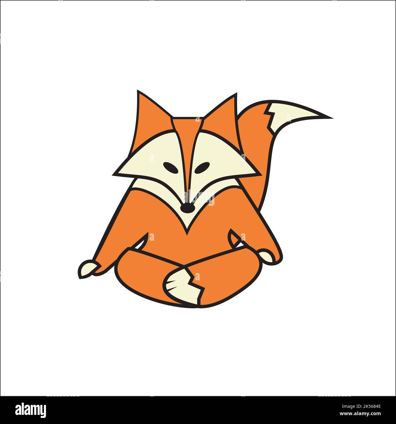wolf fox yoga poses creative / logo design inspiration Stock Vector ...