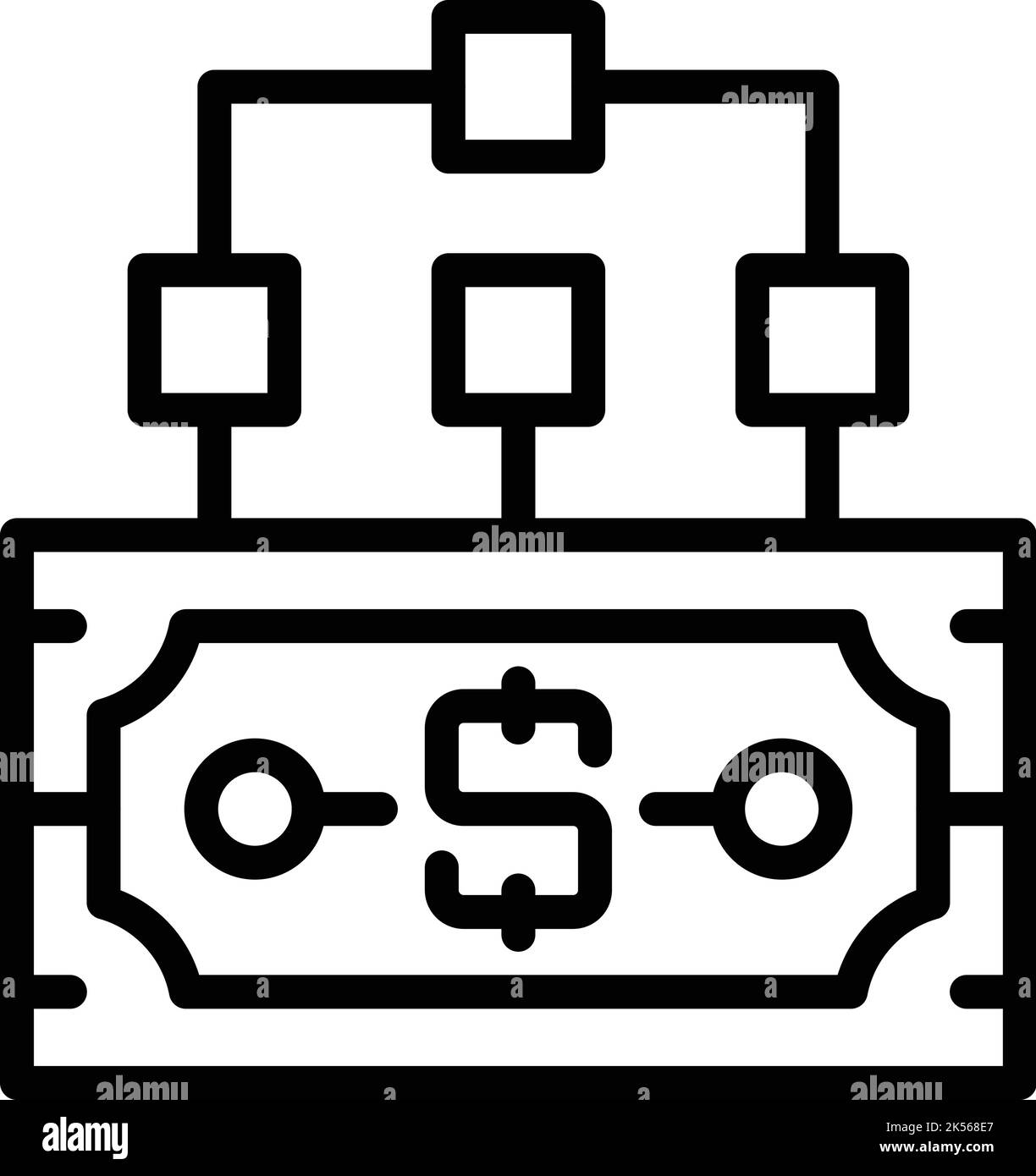 Cash monetize icon outline vector. Lead digital. Database business ...