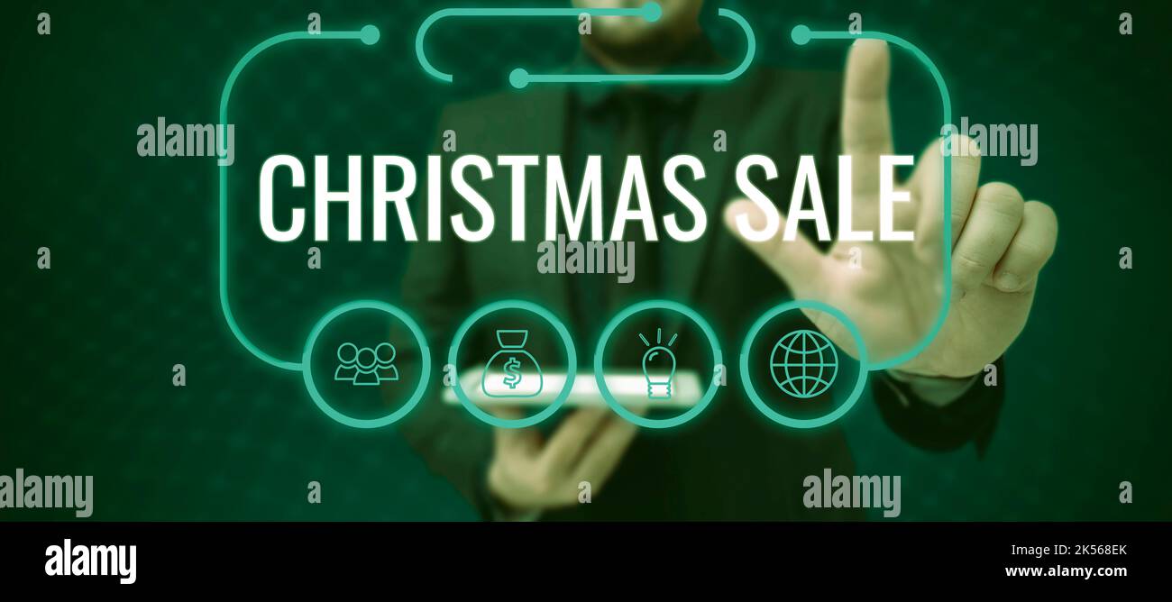 Text sign showing Christmas Sale, Conceptual photo period during which ...