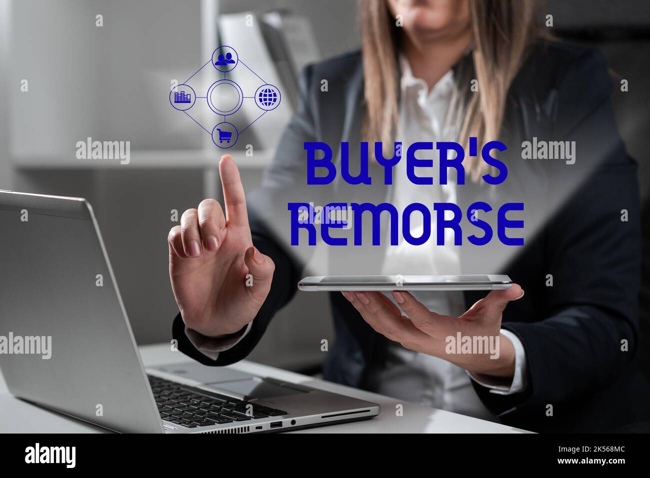 Hand writing sign Buyer'S Remorse, Concept meaning a feeling of regret ...