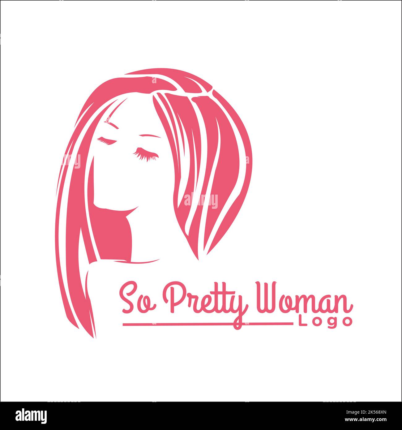 pretty woman / logo design inspiration exclusife Stock Vector Image ...
