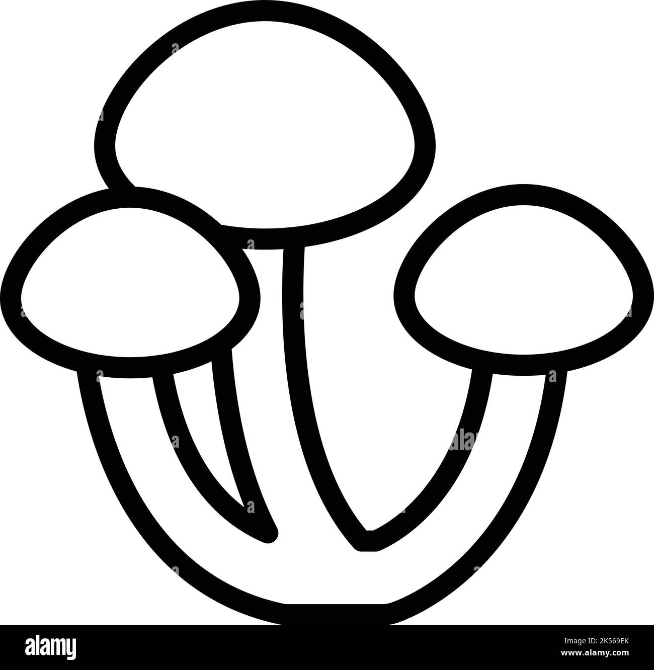 Chinese mushroom icon outline vector. Fungi morel. Forest organic Stock ...