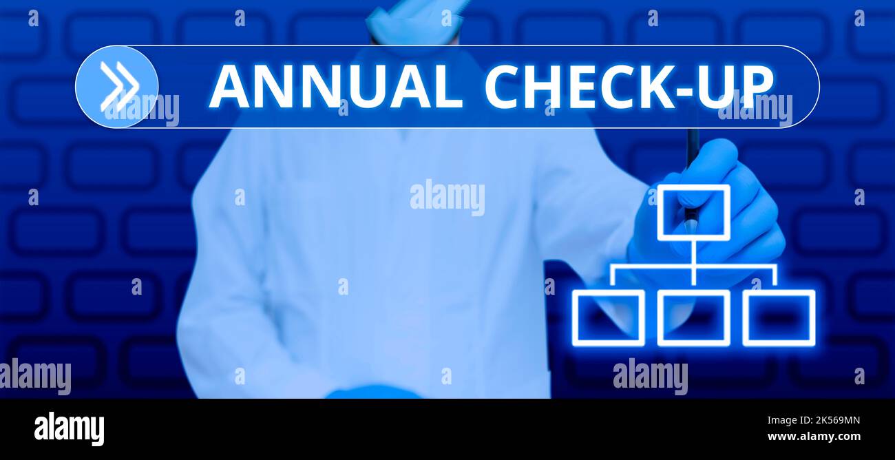 Text showing inspiration Annual Check Up, Business showcase yearly ...