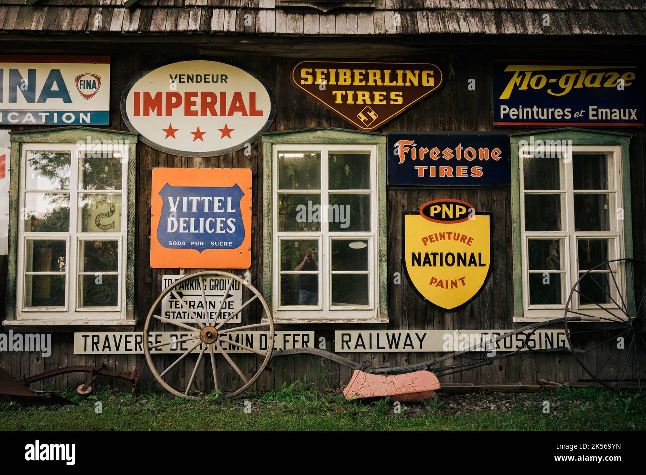 La Bigorne antique shop with vintage signs, Saint-Jean-Port-Joli ...