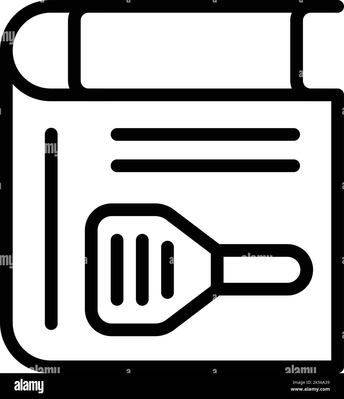 Recipe banner icon outline vector. Food book. Home menu Stock Vector ...