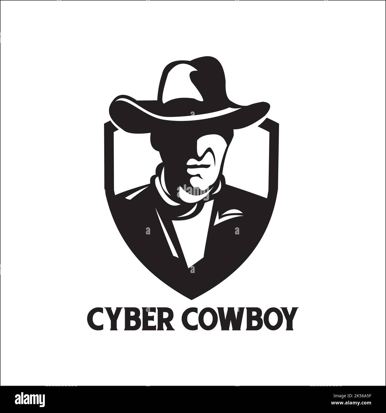 cyber cowboy / exclusive logo design inspiration Stock Vector Image ...