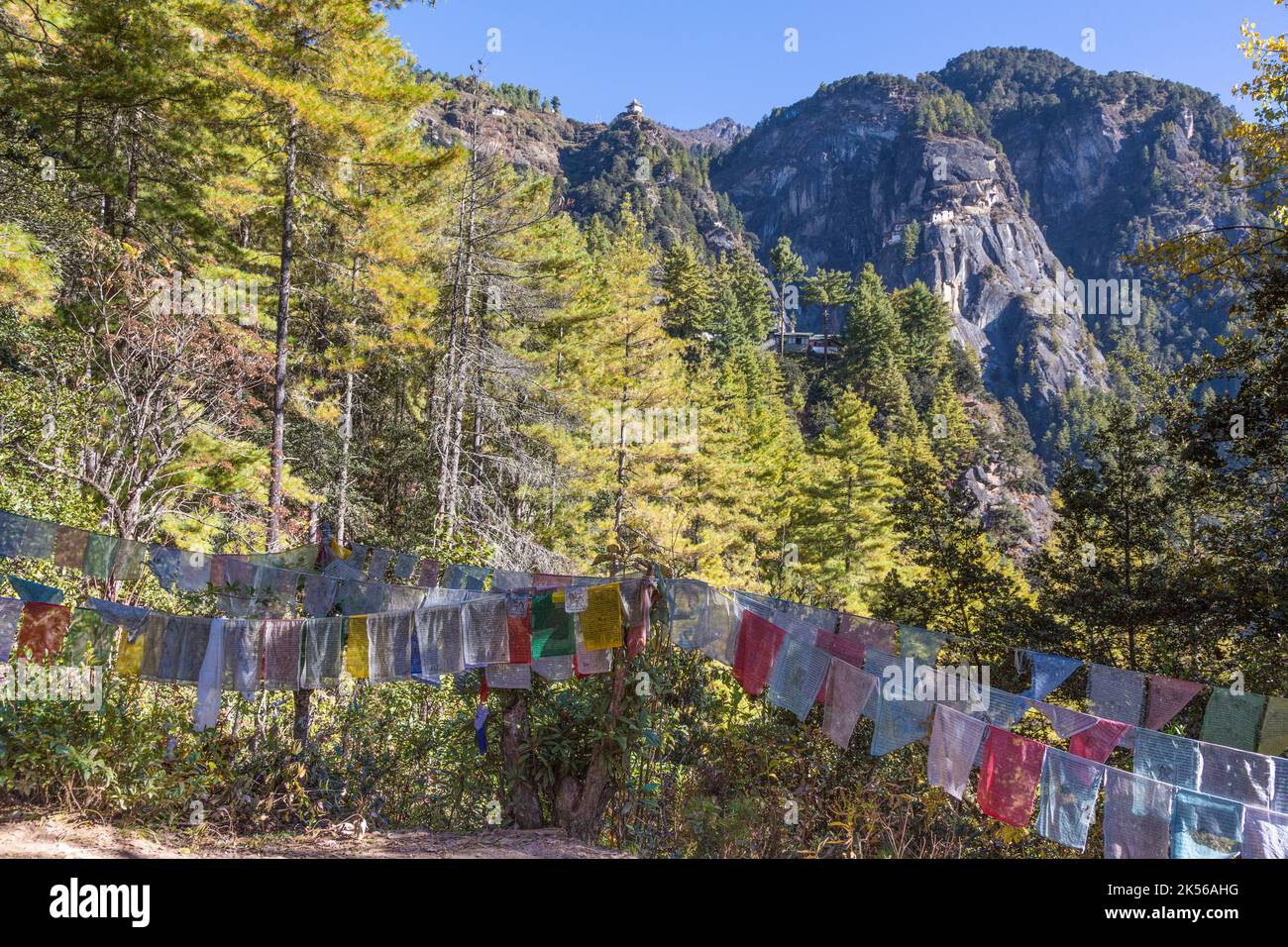 Paro, Bhutan. Tiger's Nest Monastery Seen from Midway up the Trail ...