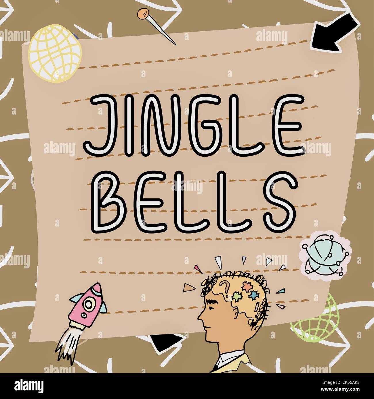 Handwriting text Jingle Bells, Concept meaning Most famous traditional ...
