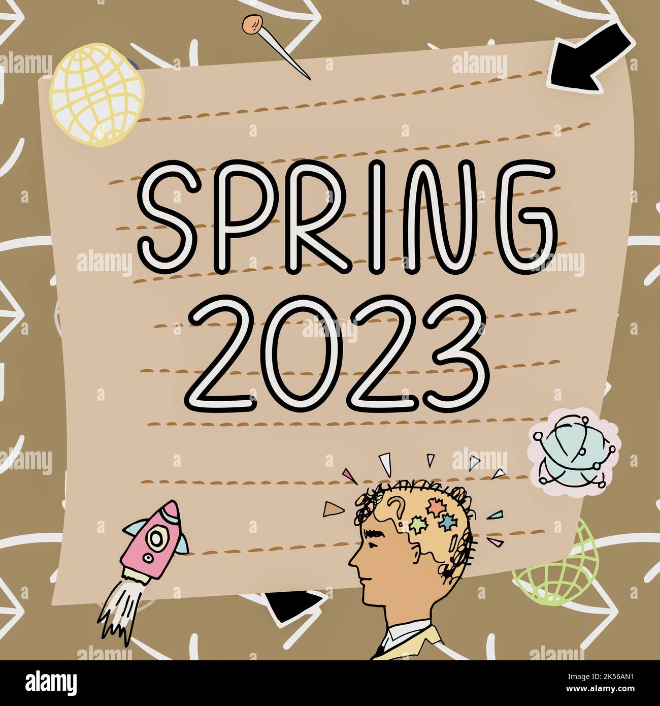 Conceptual caption Spring 2023, Word Written on time of year where ...