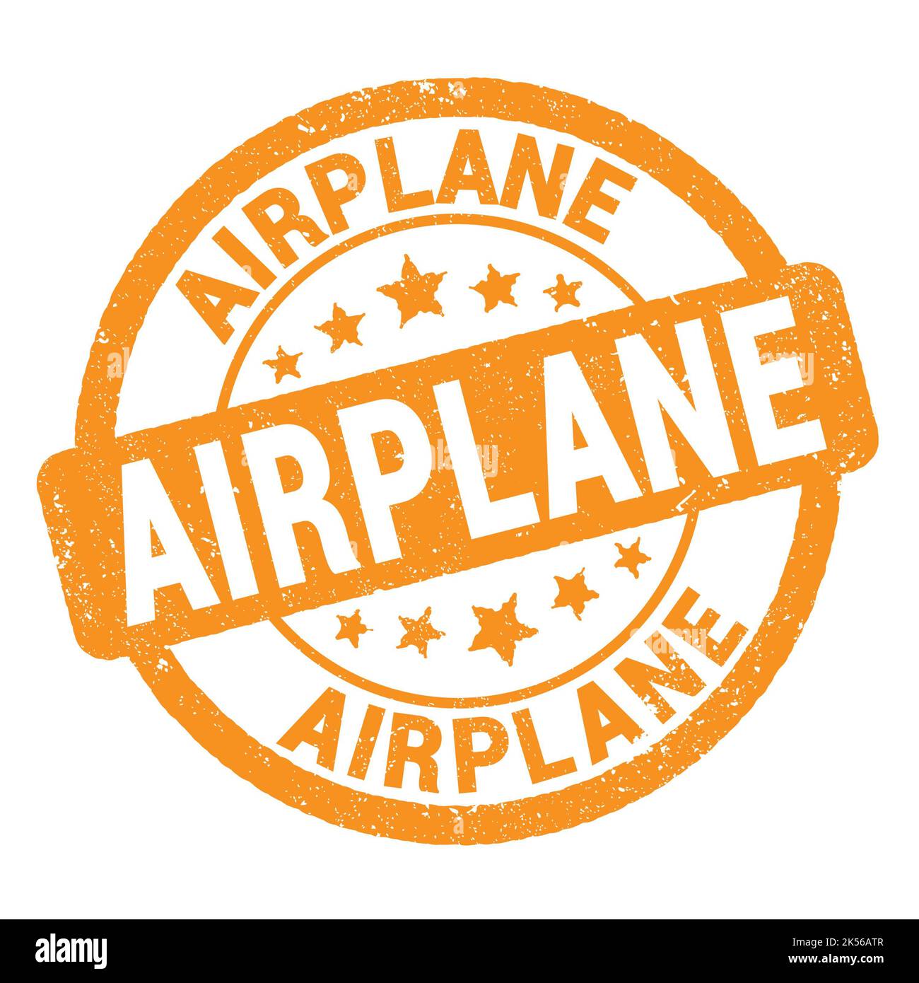 AIRPLANE text written on orange grungy stamp sign Stock Photo - Alamy