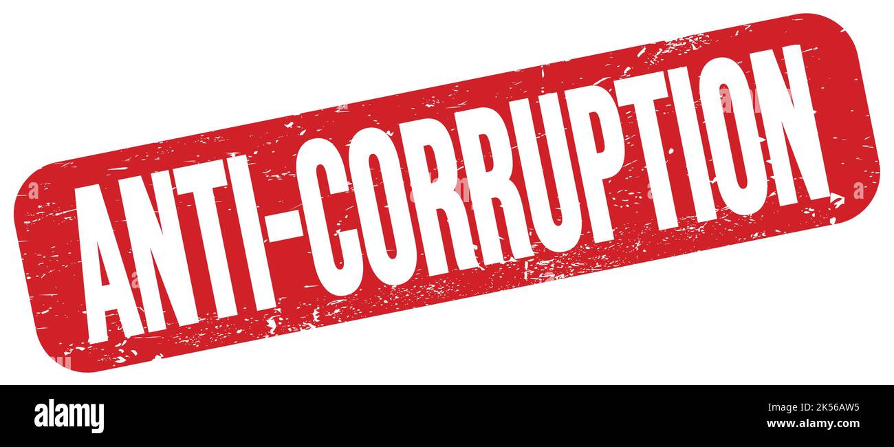 ANTI-CORRUPTION text written on red grungy stamp sign Stock Photo - Alamy