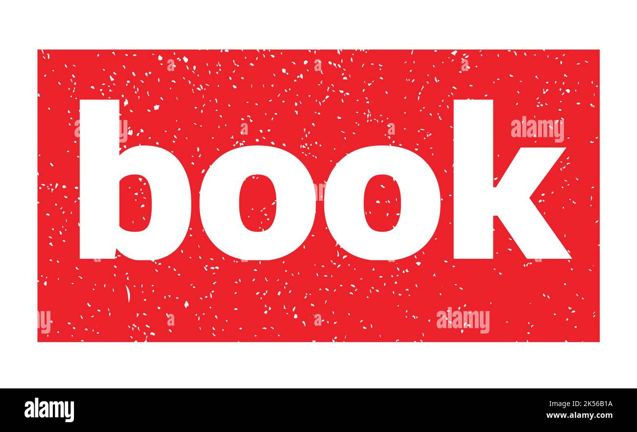 book text written on red grungy stamp sign Stock Photo - Alamy