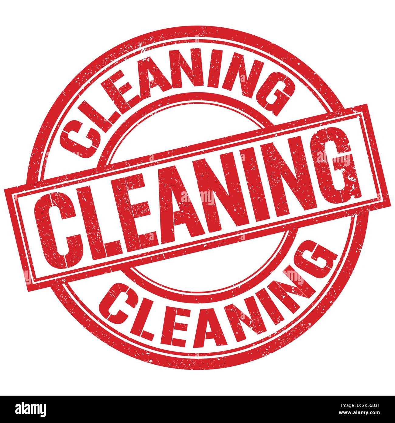CLEANING text written word on red round stamp sign Stock Photo - Alamy