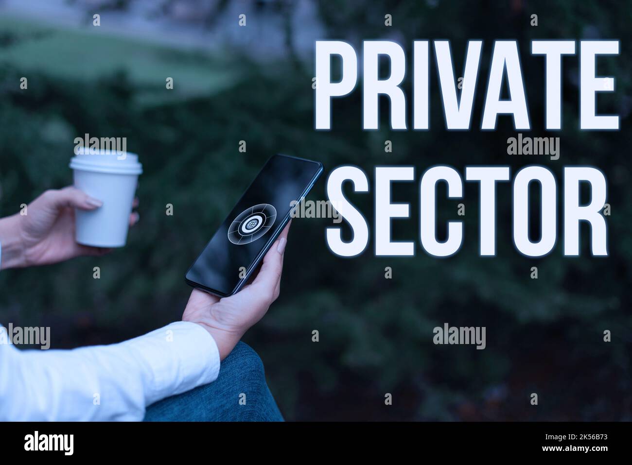 Conceptual caption Private Sector, Word for an independent school ...