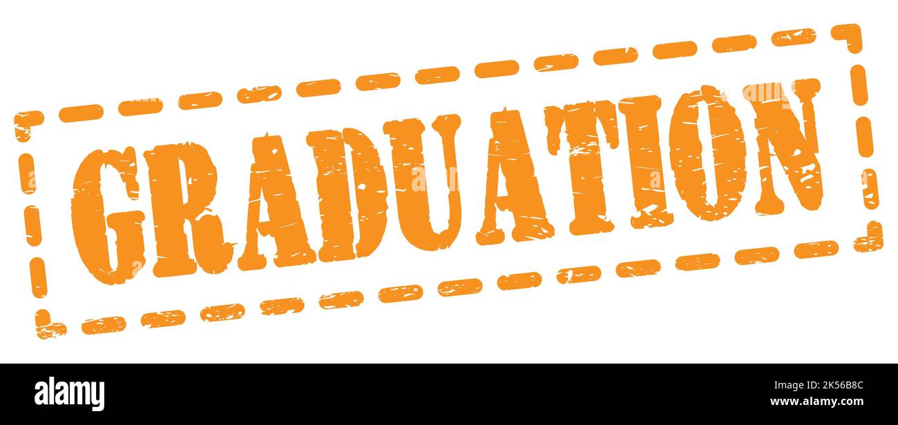 GRADUATION text written on orange dash stamp sign Stock Photo - Alamy