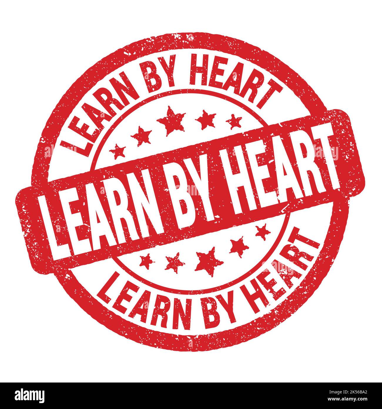 LEARN BY HEART text written on red grungy stamp sign Stock Photo - Alamy