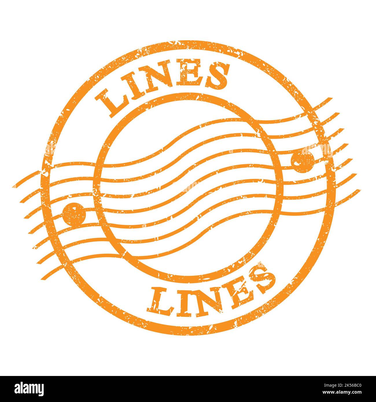 LINES, text written on orange grungy postal stamp Stock Photo - Alamy