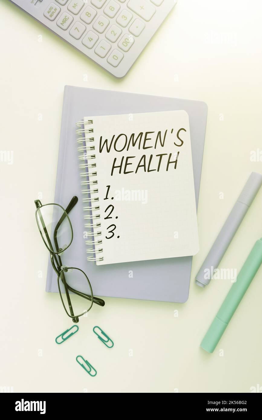 Inspiration showing sign Women'S Health, Concept meaning Women's ...