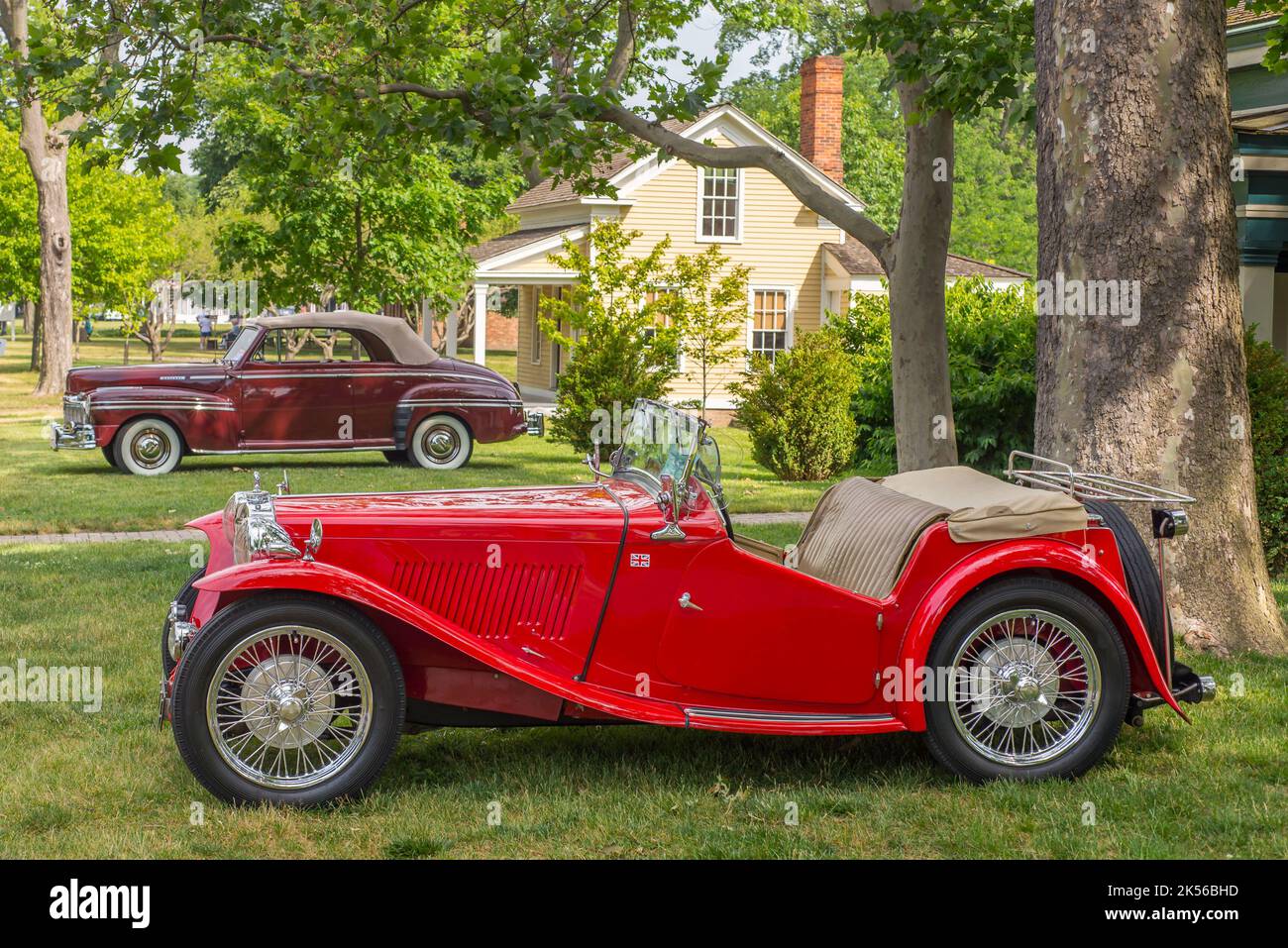 DEARBORN, MI/USA - JUNE 17, 2017: A 1948 MG TC Midget car at The Henry ...