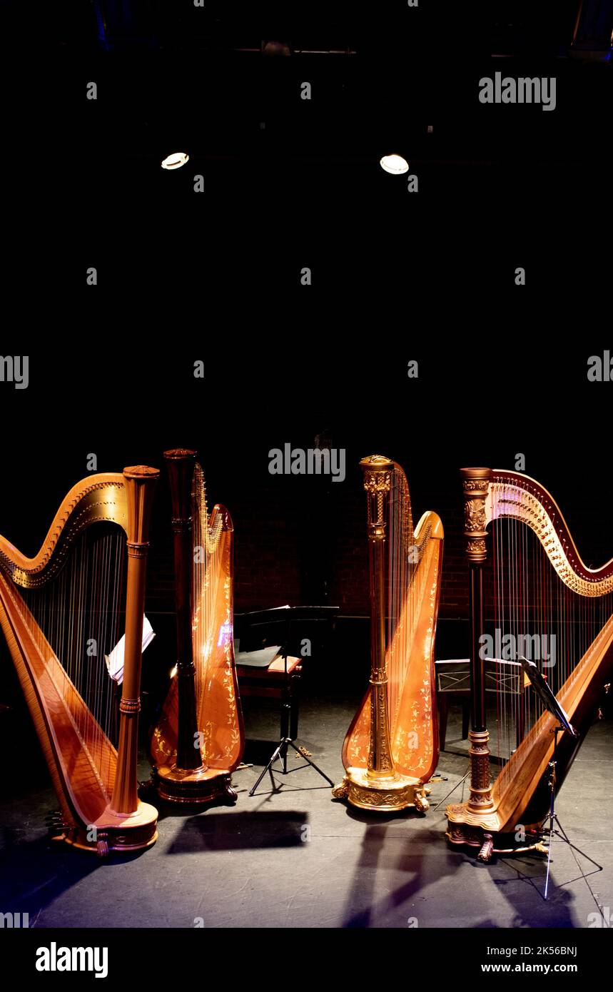 A 4 Girls 4 Harps concert in The Cut arts centre in Suffolk as part of ...