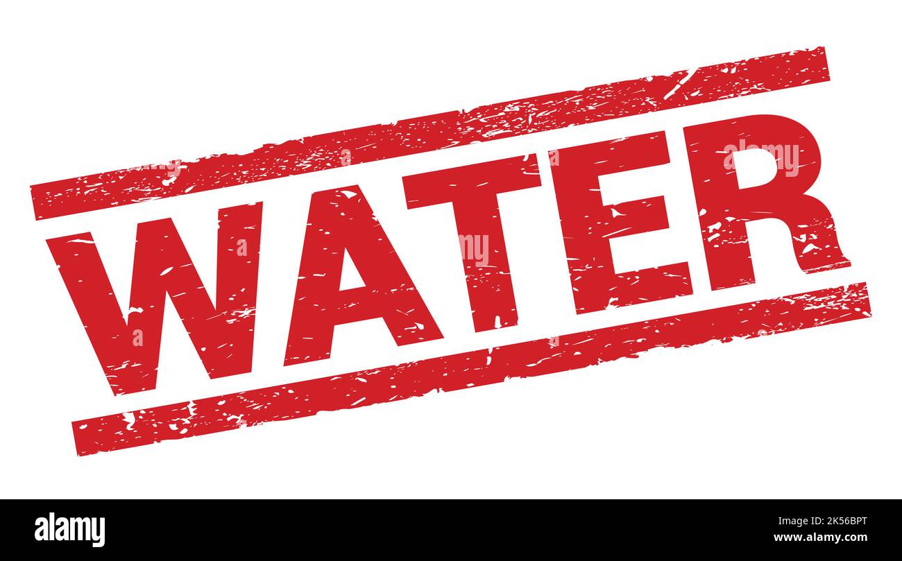 WATER text written on red rectangle stamp sign Stock Photo - Alamy