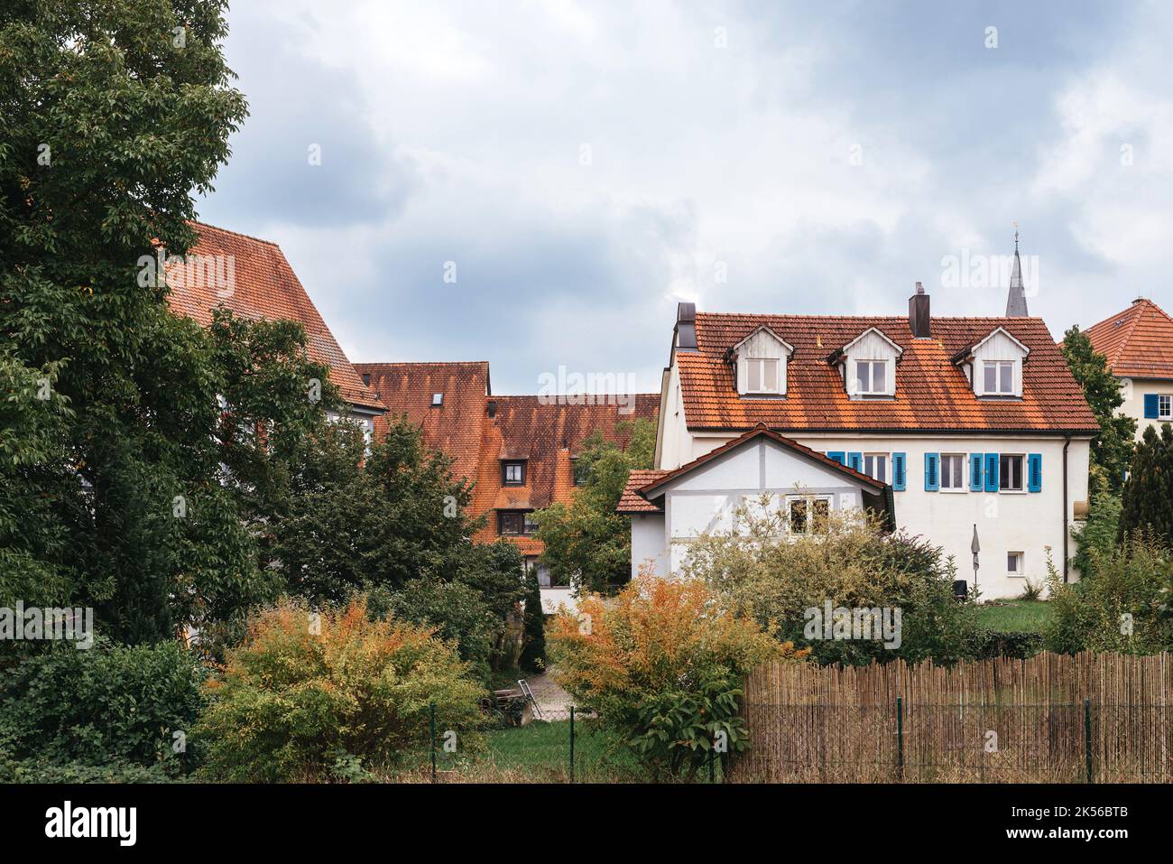 Traditional small house with beautiful outdoor decor facade in Germany ...