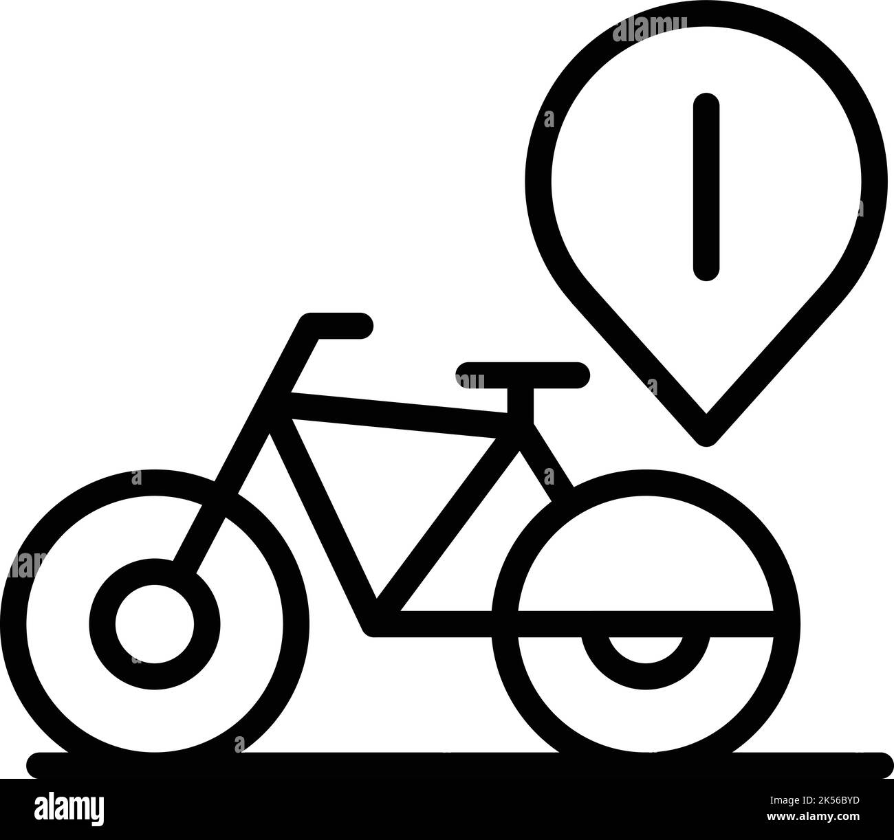 Bike rent location icon outline vector. Area lot. Cycle park Stock ...