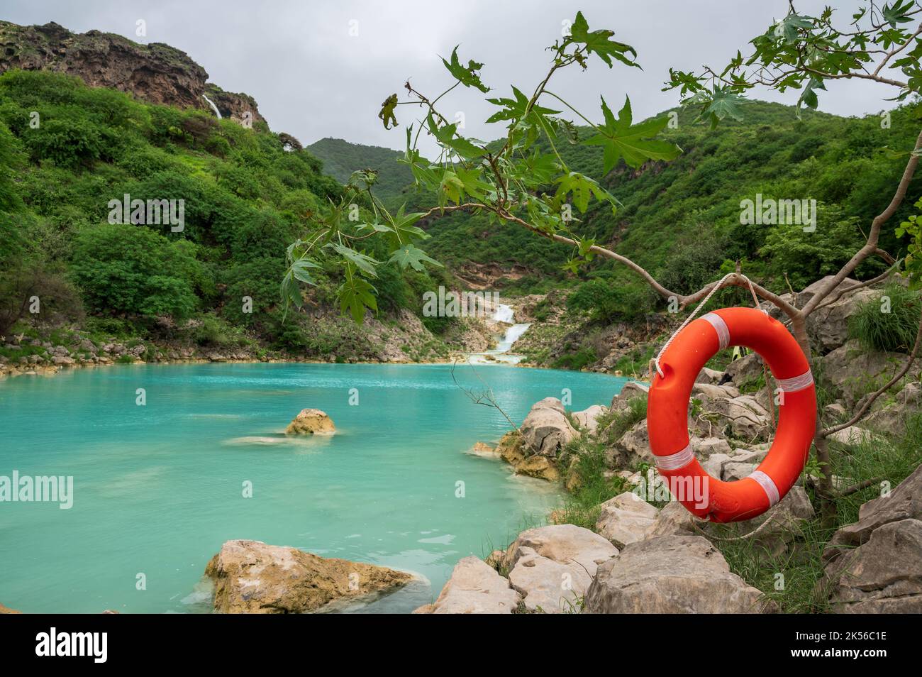 Wadi Dharbat close to Salah, Oman becomes inundated during the rainy ...