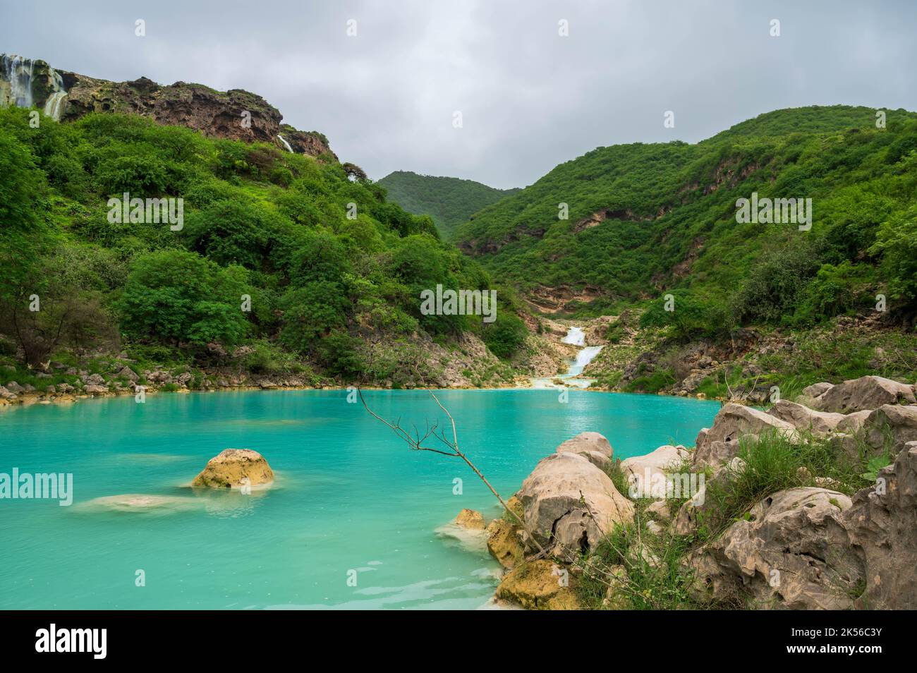 Wadi Dharbat close to Salah, Oman becomes inundated during the rainy ...