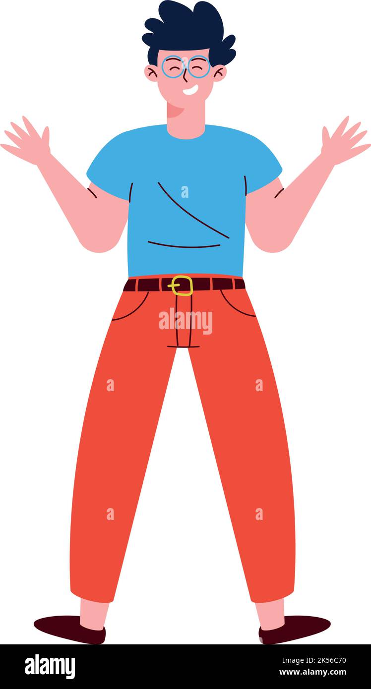 happy man celebrating comic character Stock Vector Image & Art - Alamy