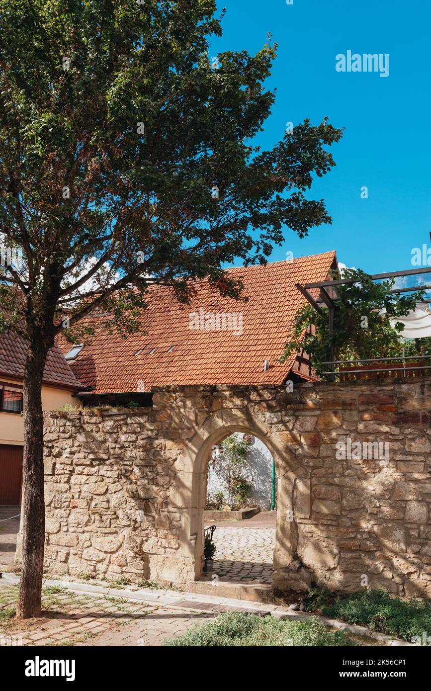 Traditional small house with beautiful outdoor decor facade in Germany ...