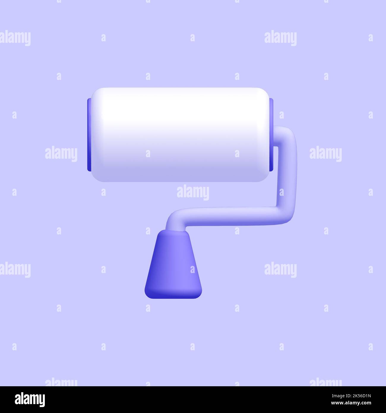 3d rendering paint roller isolated illustration Stock Photo - Alamy