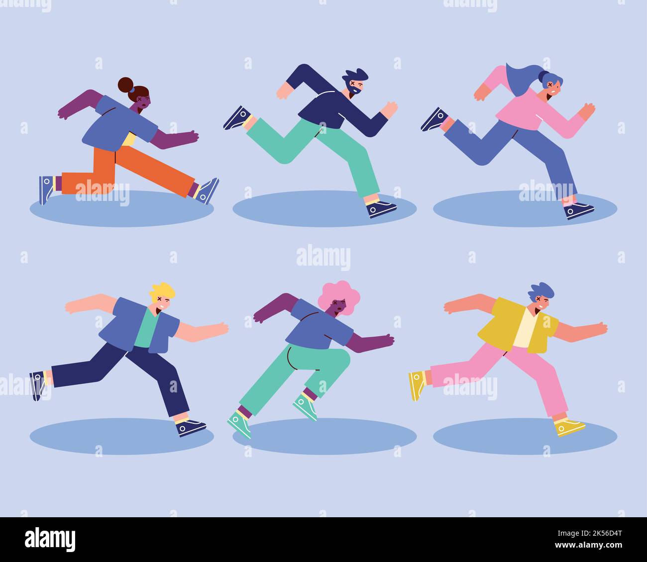 Young adults on running Stock Vector Images - Alamy