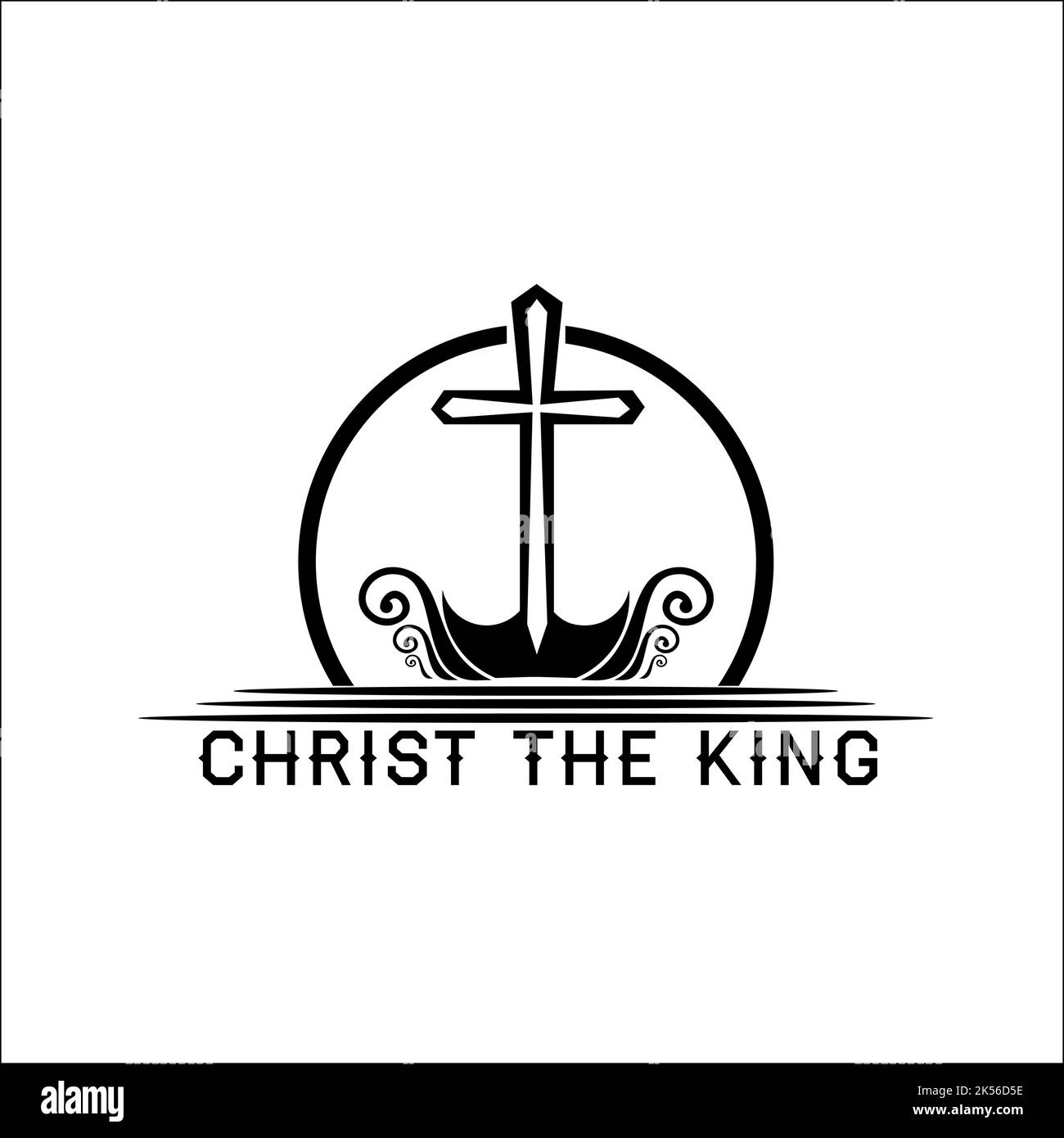 christ the king exclusive logo design inspiration Stock Vector Image ...
