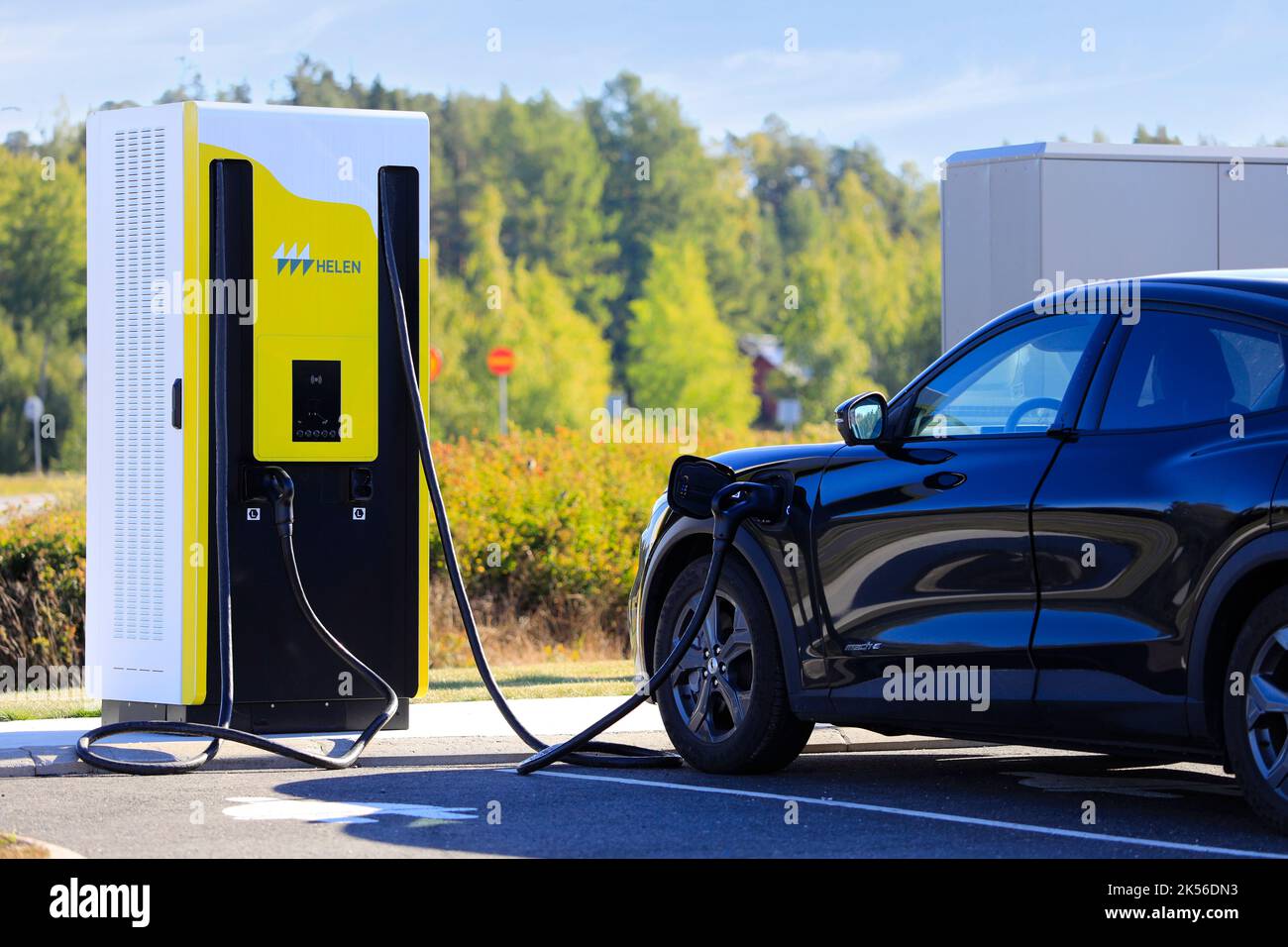 Ford Mustang Mach-E electric car charging battery at Helen Charging ...