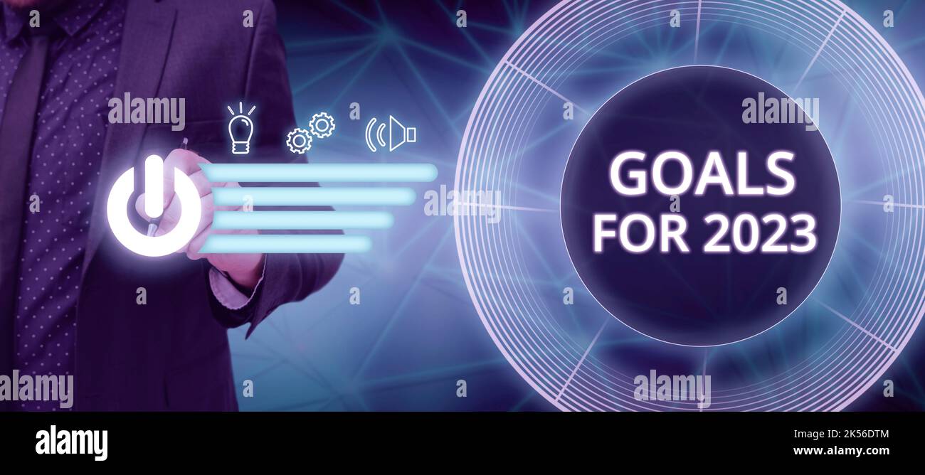 Hand writing sign Goals For 2023, Conceptual photo The following things ...